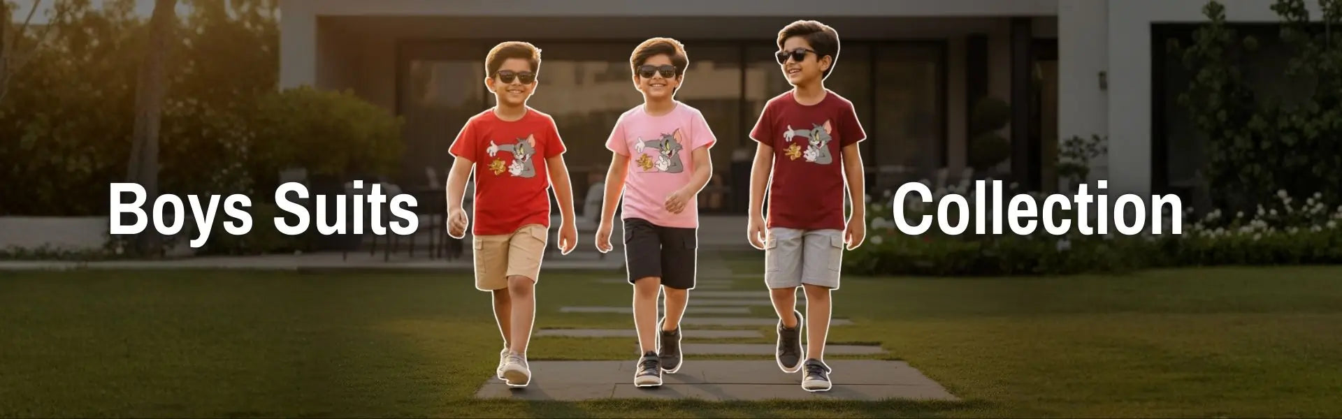 Boys Suits 2-Piece Sets T-Shirt Trouser Nicker | Happy Kidi